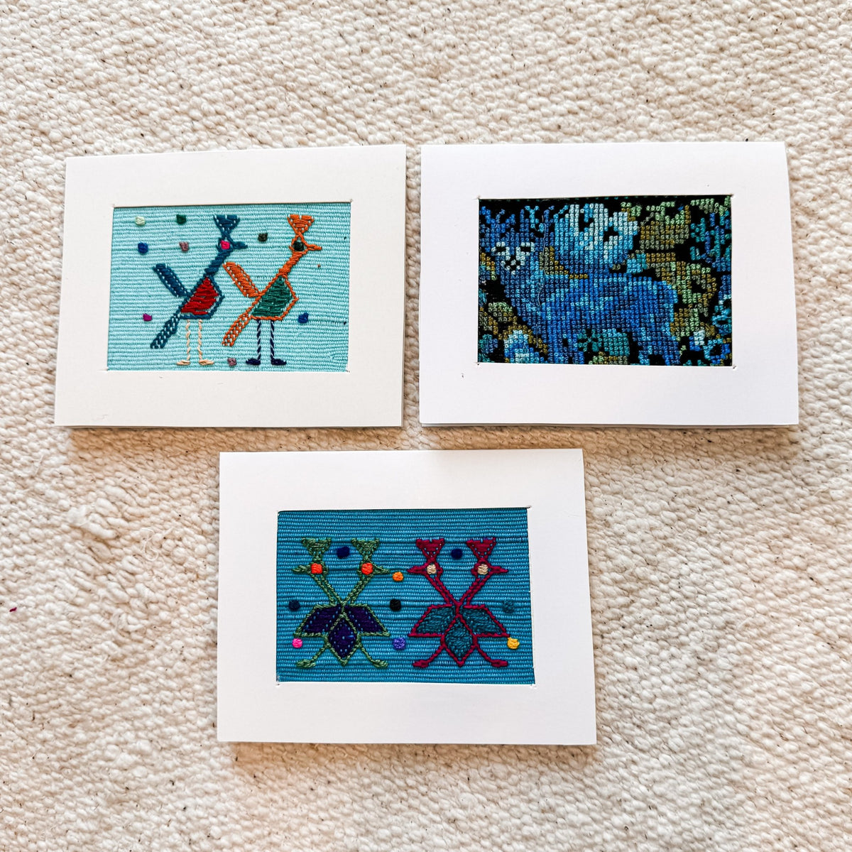 Handwoven Mayan Cards – Set of 3 Unique Greeting Cards – Vida Maya