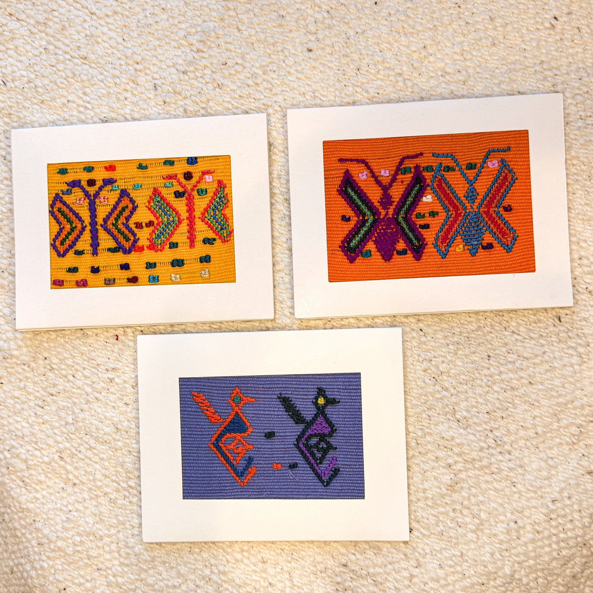 Handwoven Mayan Cards – Set of 3 Unique Greeting Cards – Vida Maya