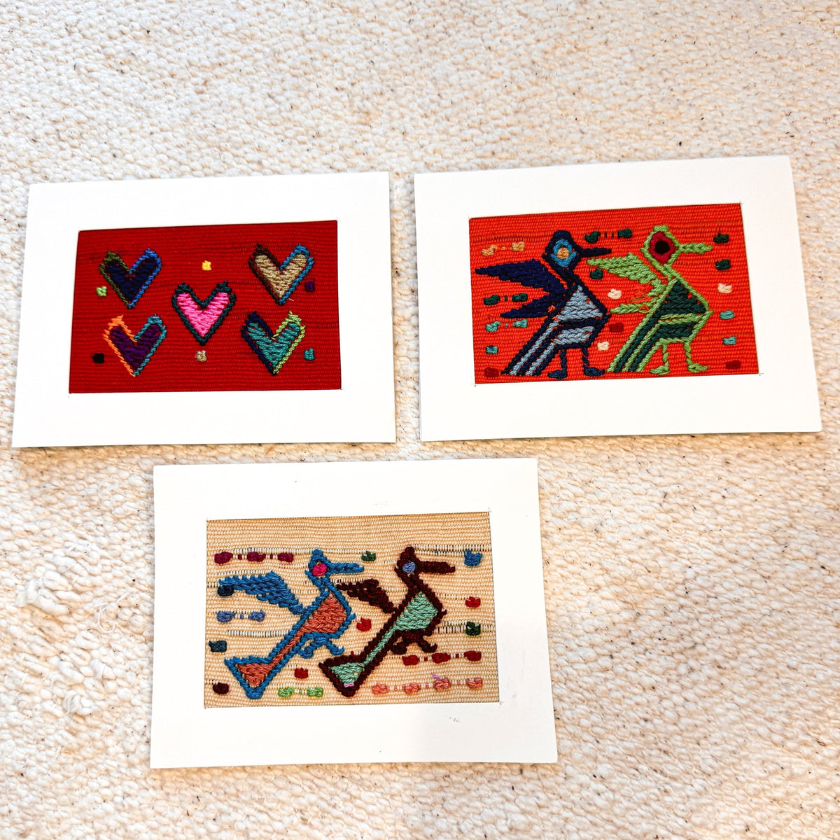 Handwoven Mayan Cards – Set of 3 Unique Greeting Cards – Vida Maya